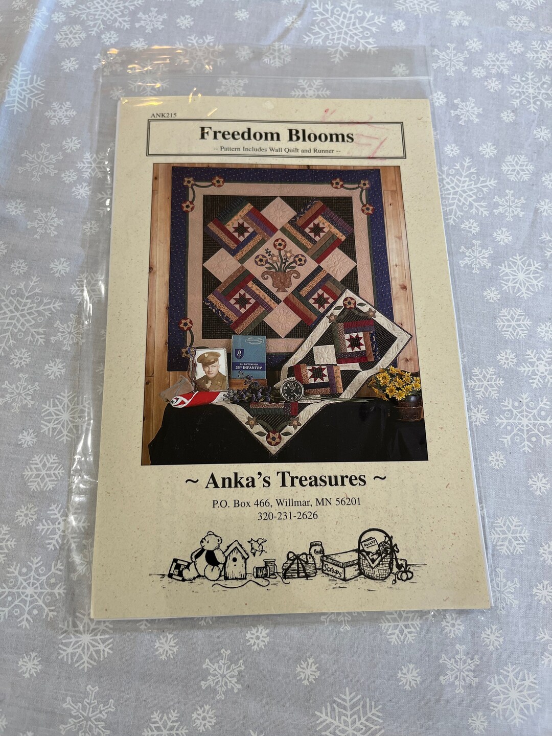 Freedom Blooms Patchwork Wall Quilt & Table Runner Pattern. Primitive Pieced Appliqué Quilting ...