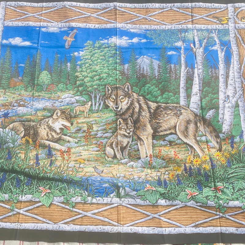 Wolf Fabric Panel - Etsy