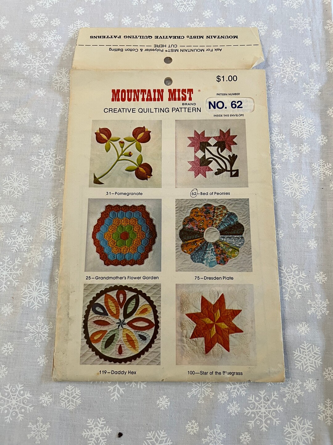 Mountain Mist Bed of Peonies No. 62 Creative Quilting Pattern. Vintage ...