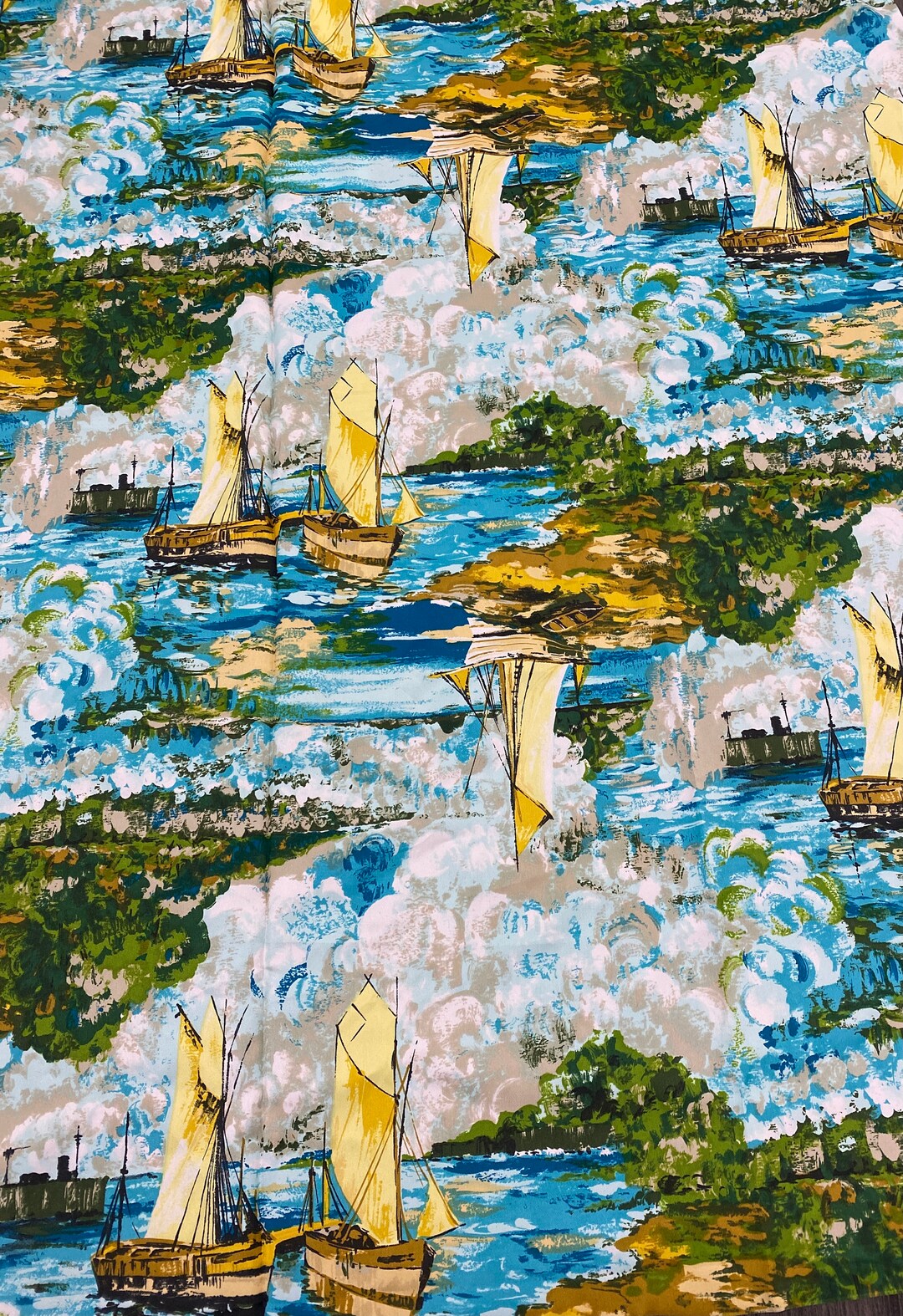 Tropical Sailing Fabric: Island Blue Silky Apparel, 1 1/4 Yard - Etsy