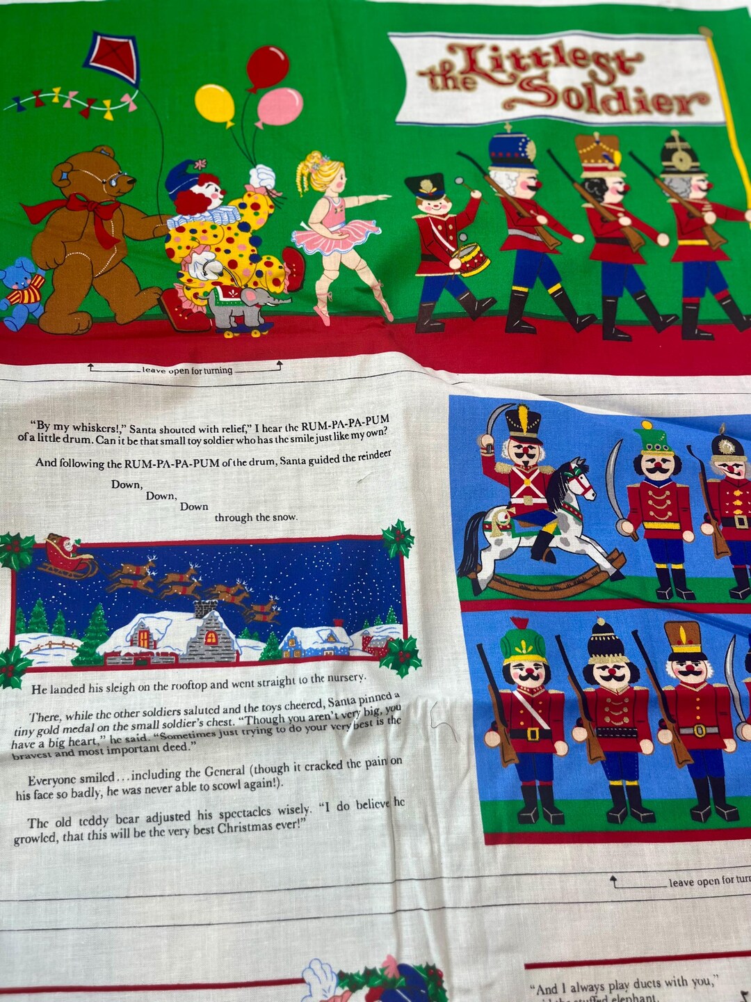 The Littlest Soldier Fabric Storybook Panel – Christmas Toy Soldier Cut ...
