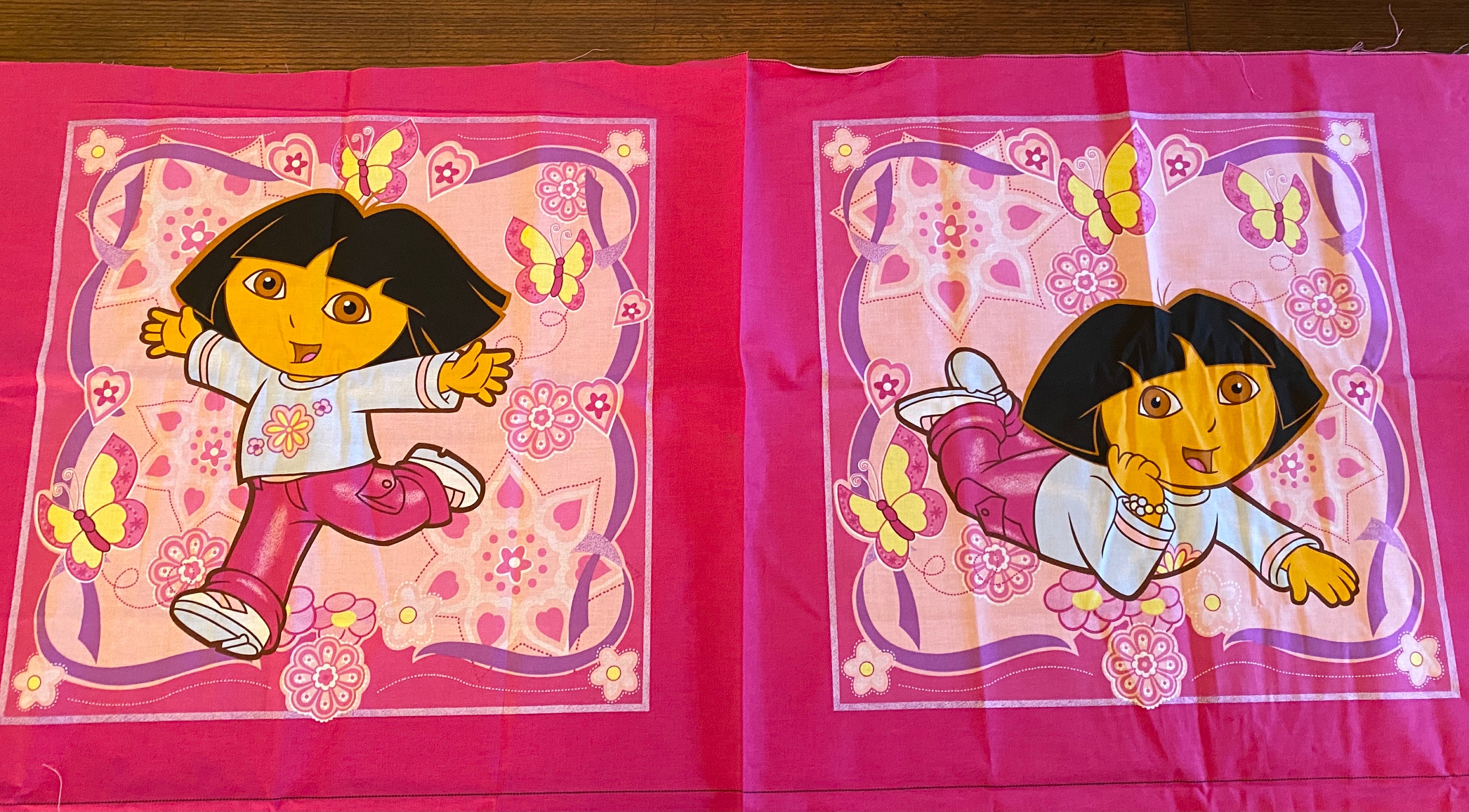 Dora The Explorer Cheater Quilt Pillow Square Fabric Panel. | Etsy
