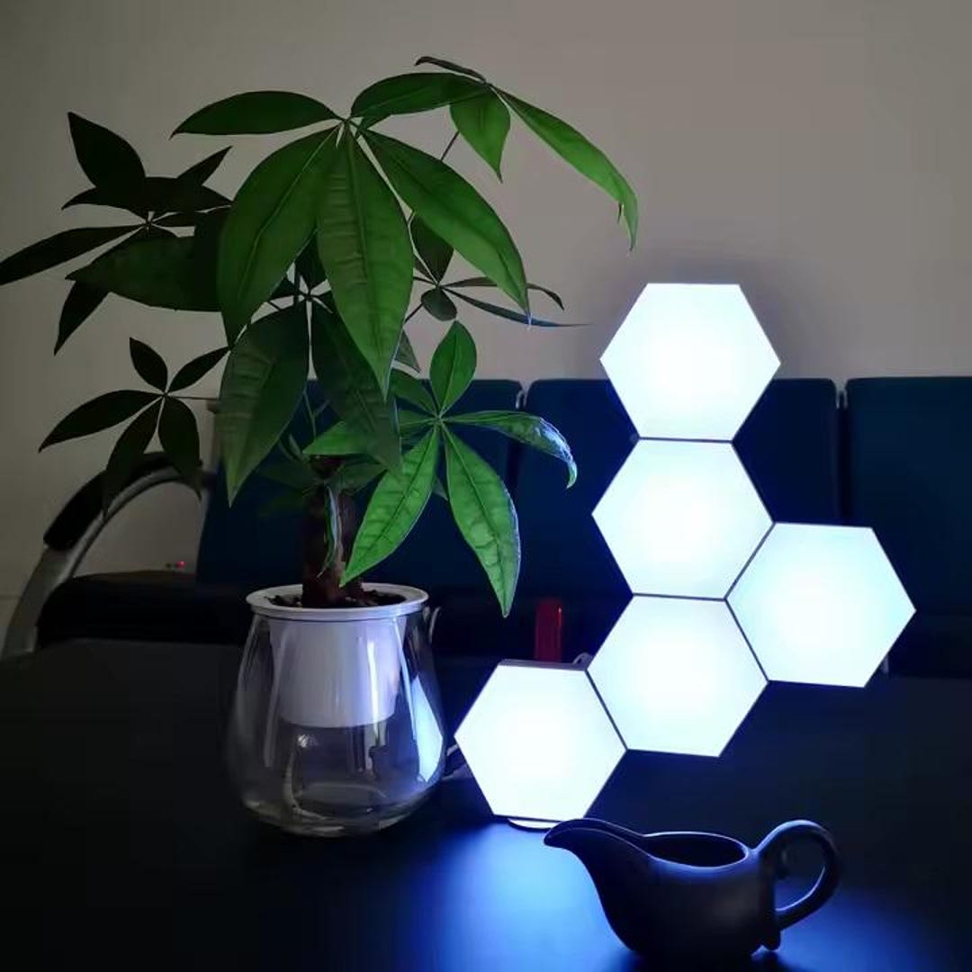 RGB Modular Hexagonal LED Light - Smart Touch Sensitive Night Lamp ...