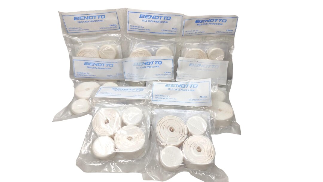 8 Benotto Smooth White Handlebar Tapes Cello Bar Pack Vintage Bicycle ...