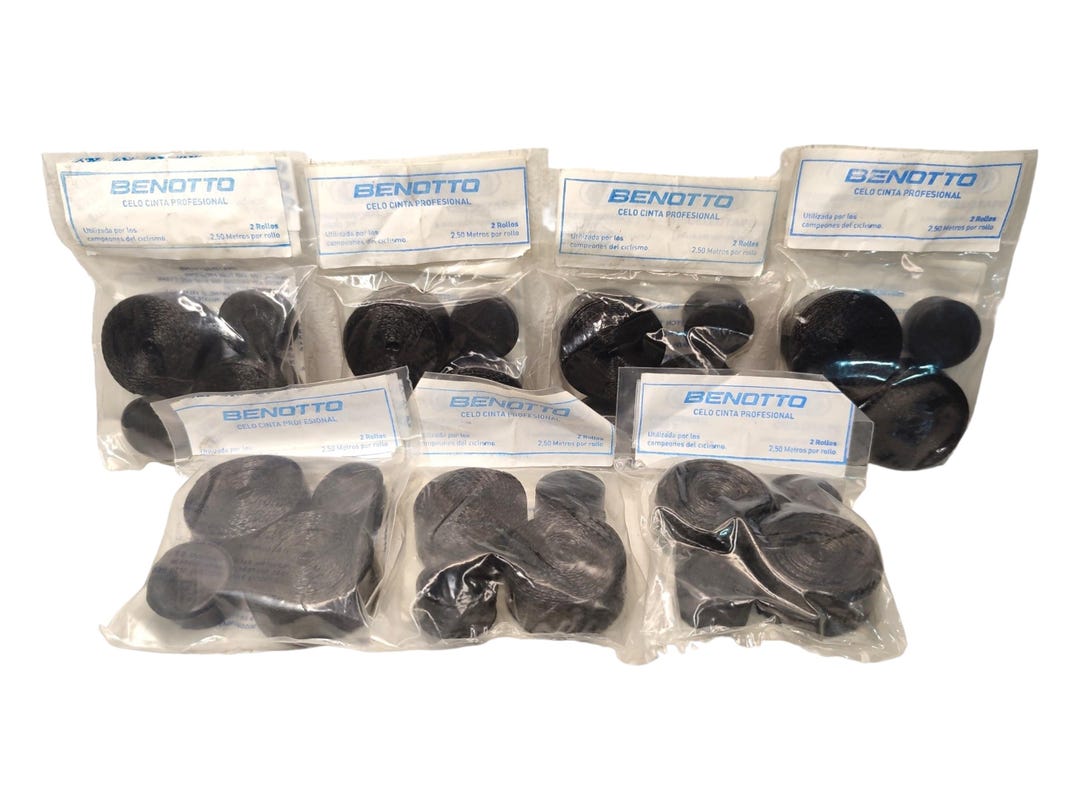 7 Benotto Textured Black Handlebar Tapes Cello Bar Pack Vintage Bicycle ...