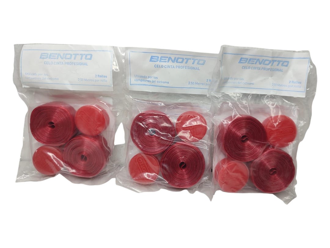 3 Benotto Smooth Red Handlebar Tapes Cello Bar Packs Vintage Bicycle ...