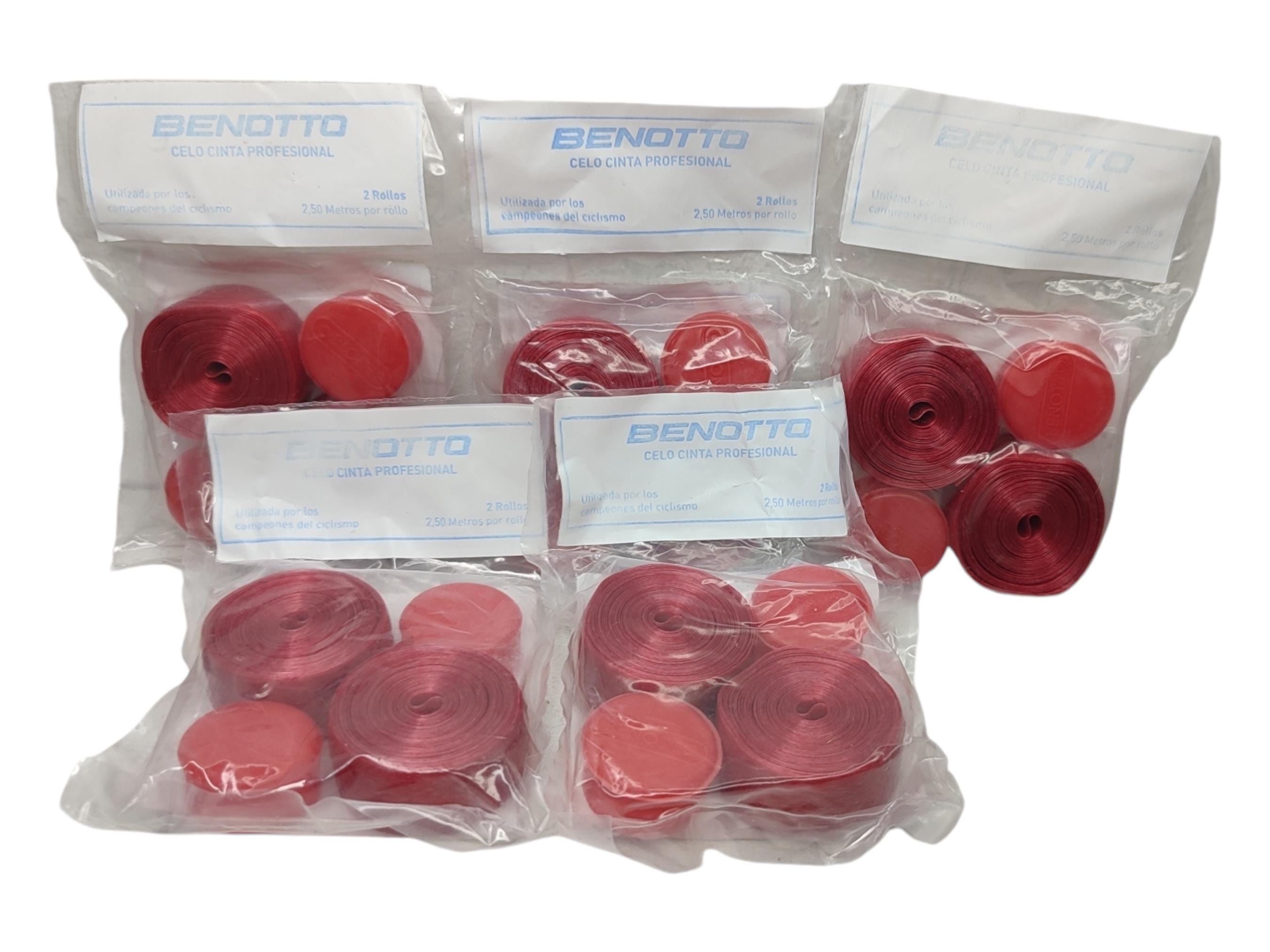 5 Benotto Smooth Red Handlebar Tapes Cello Bar Packs Vintage Bicycle ...