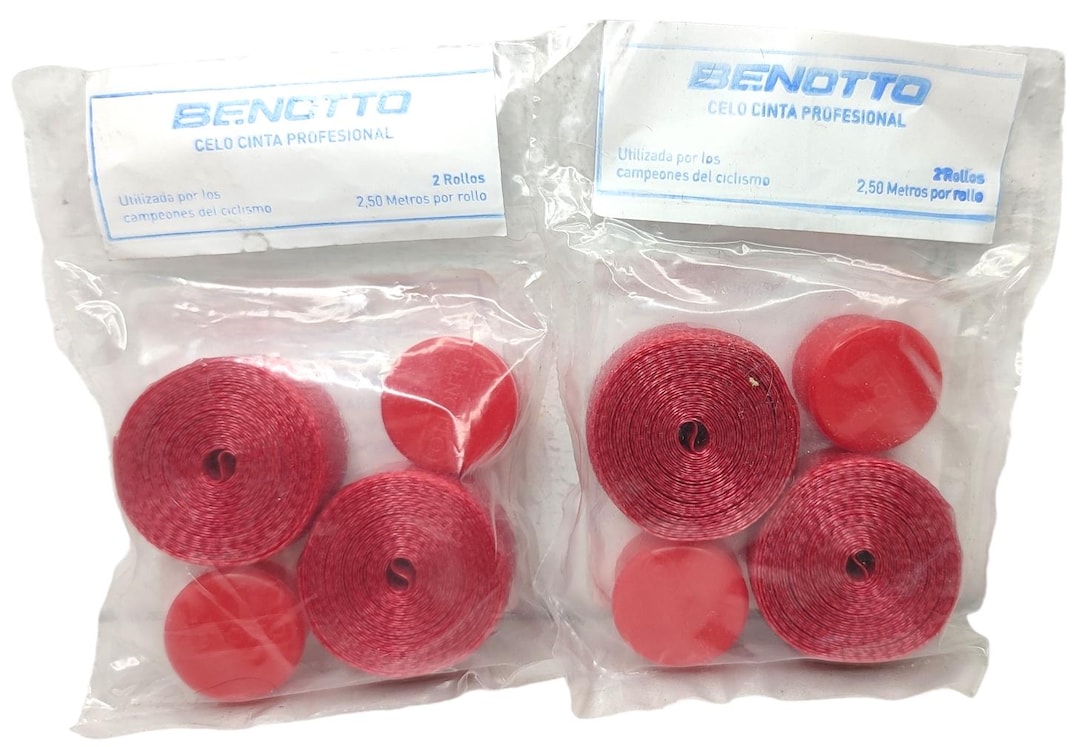 2 Benotto Textured Red Handlebar Tapes Cello Bar Pack Vintage Bicycle ...