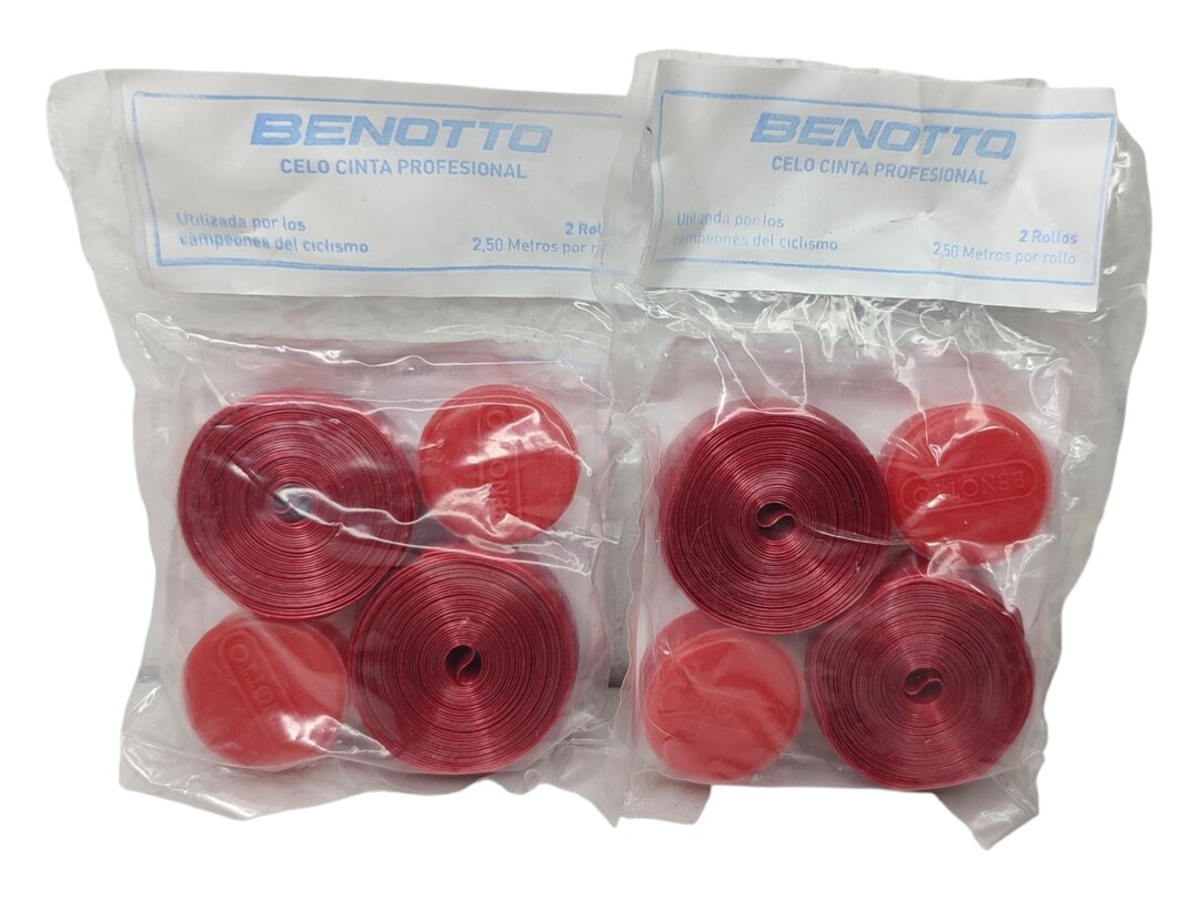 2 Benotto Smooth Red Handlebar Tapes Cello Bar Packs Vintage Bicycle ...