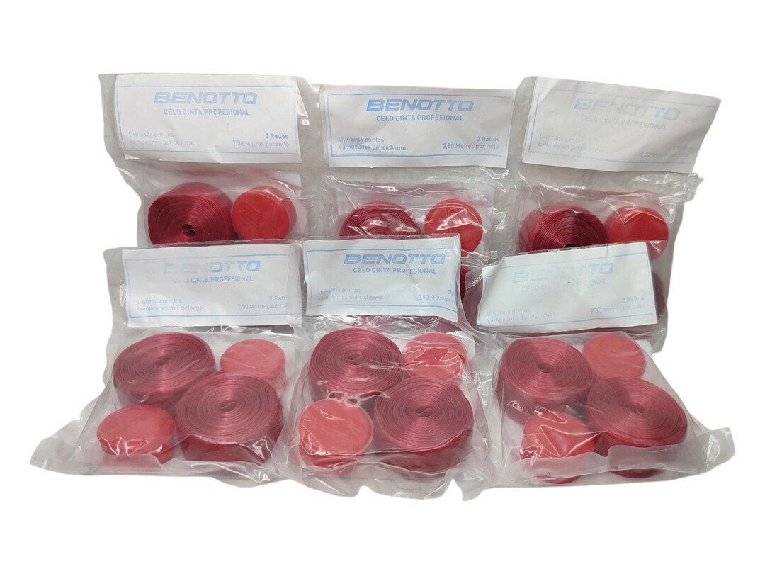6 Benotto Smooth Red Handlebar Tapes Cello Bar Packs Vintage Bicycle ...