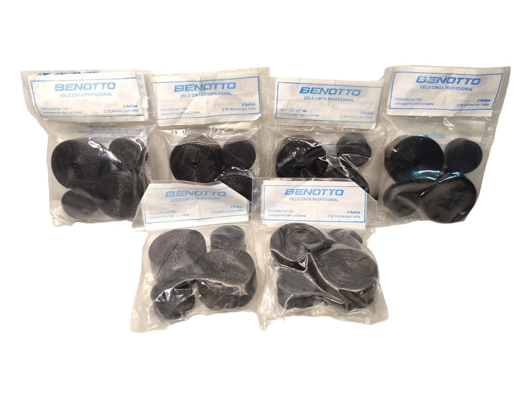 6 Benotto Textured Black Handlebar Tapes Cello Bar Pack Vintage Bicycle ...