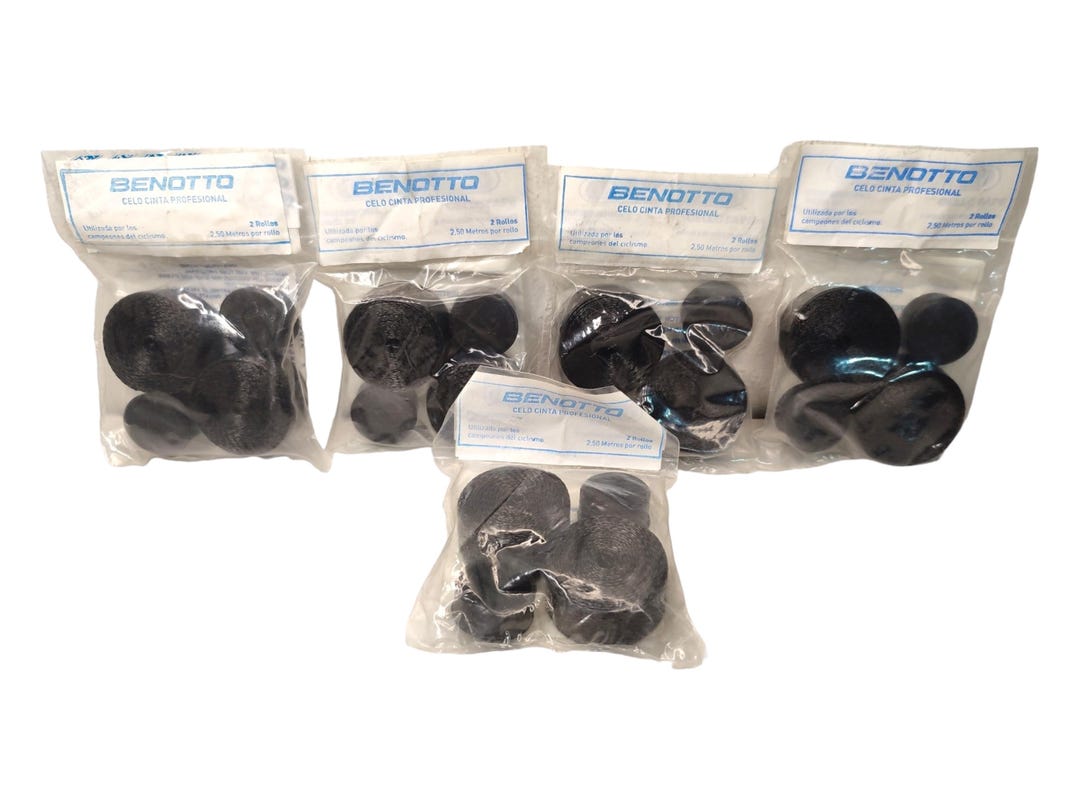 5 Benotto Textured Black Handlebar Tapes Cello Bar Pack Vintage Bicycle ...