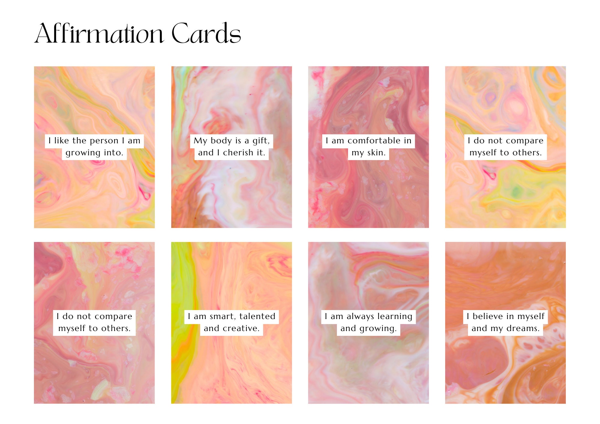 80 Affirmation Cards for Teens, Printable, Positive Affirmations for ...