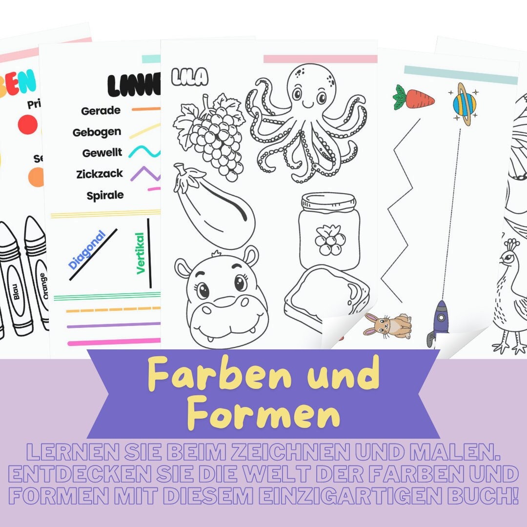 Coloring Book - Colors and Shapes (german) - Etsy