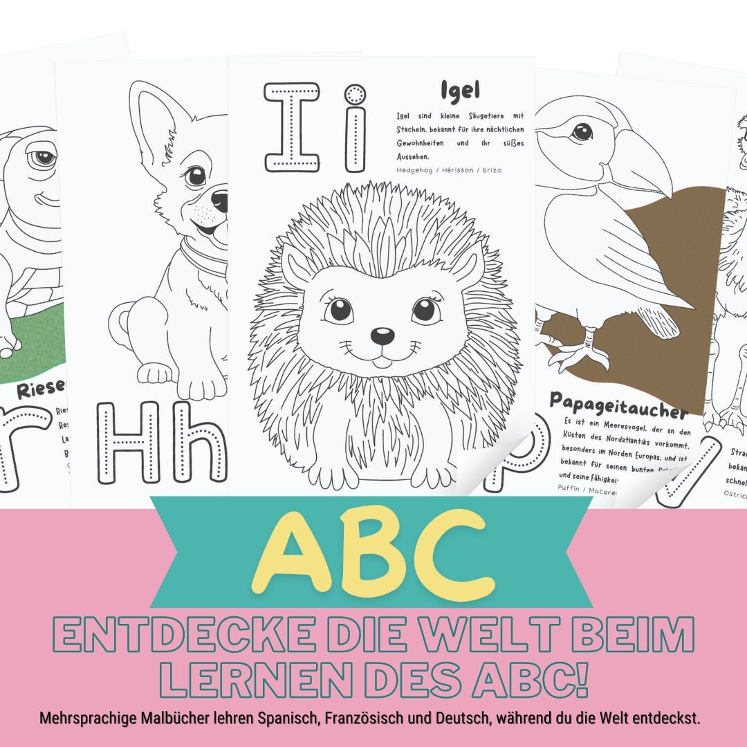 Coloring Book - ABC World (german) - Etsy