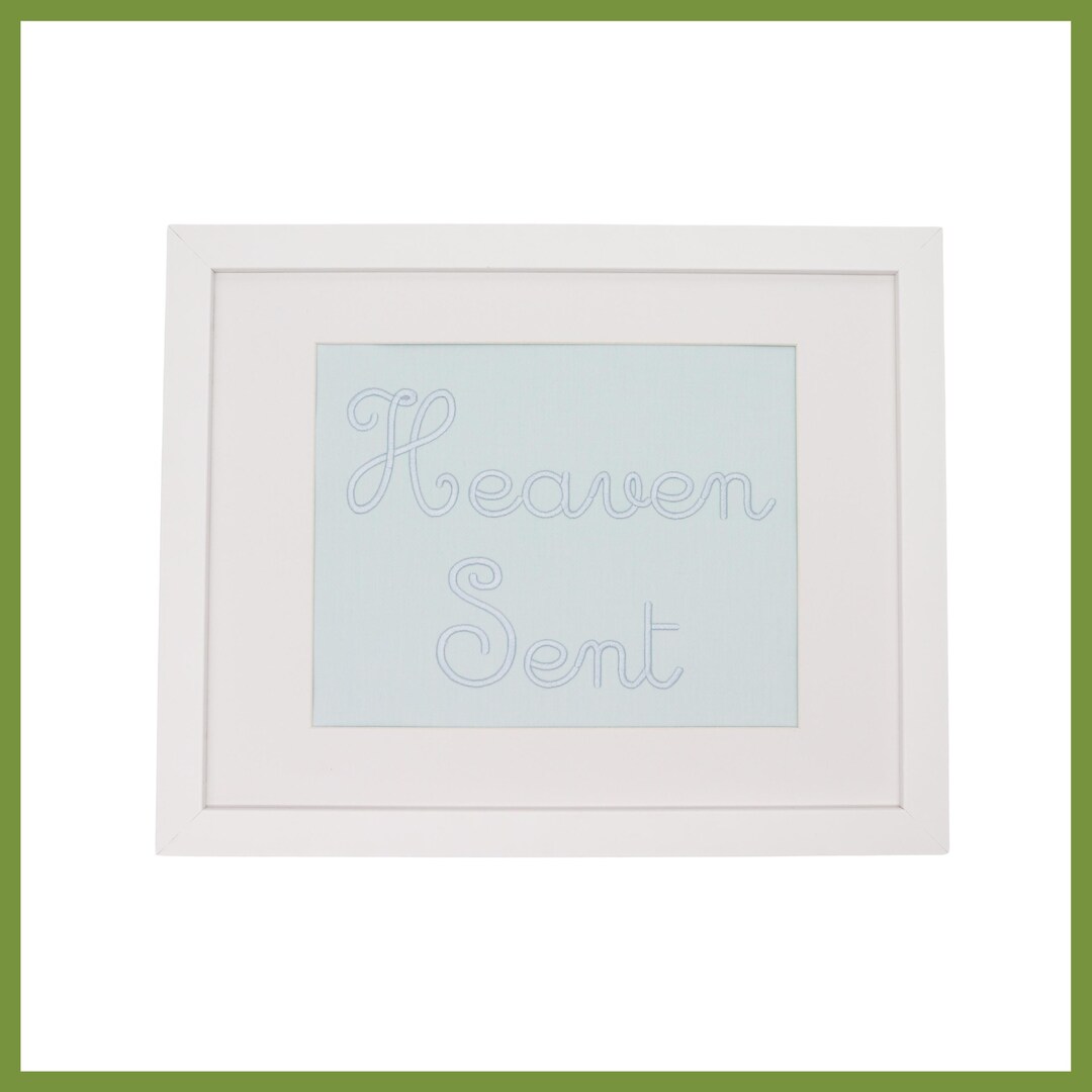 Custom Embroidered Heaven Sent Blue Wall Art 10x8 Nursery Decor - Etsy