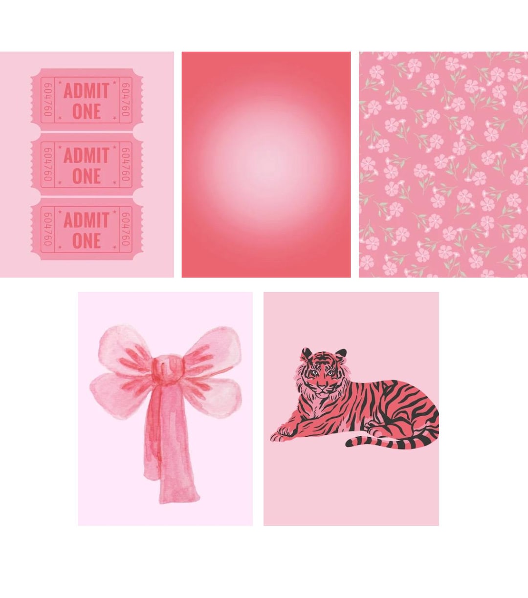 Pink Coquette Preppy Aesthetic Wall Decor Downloadable Prints for Room ...