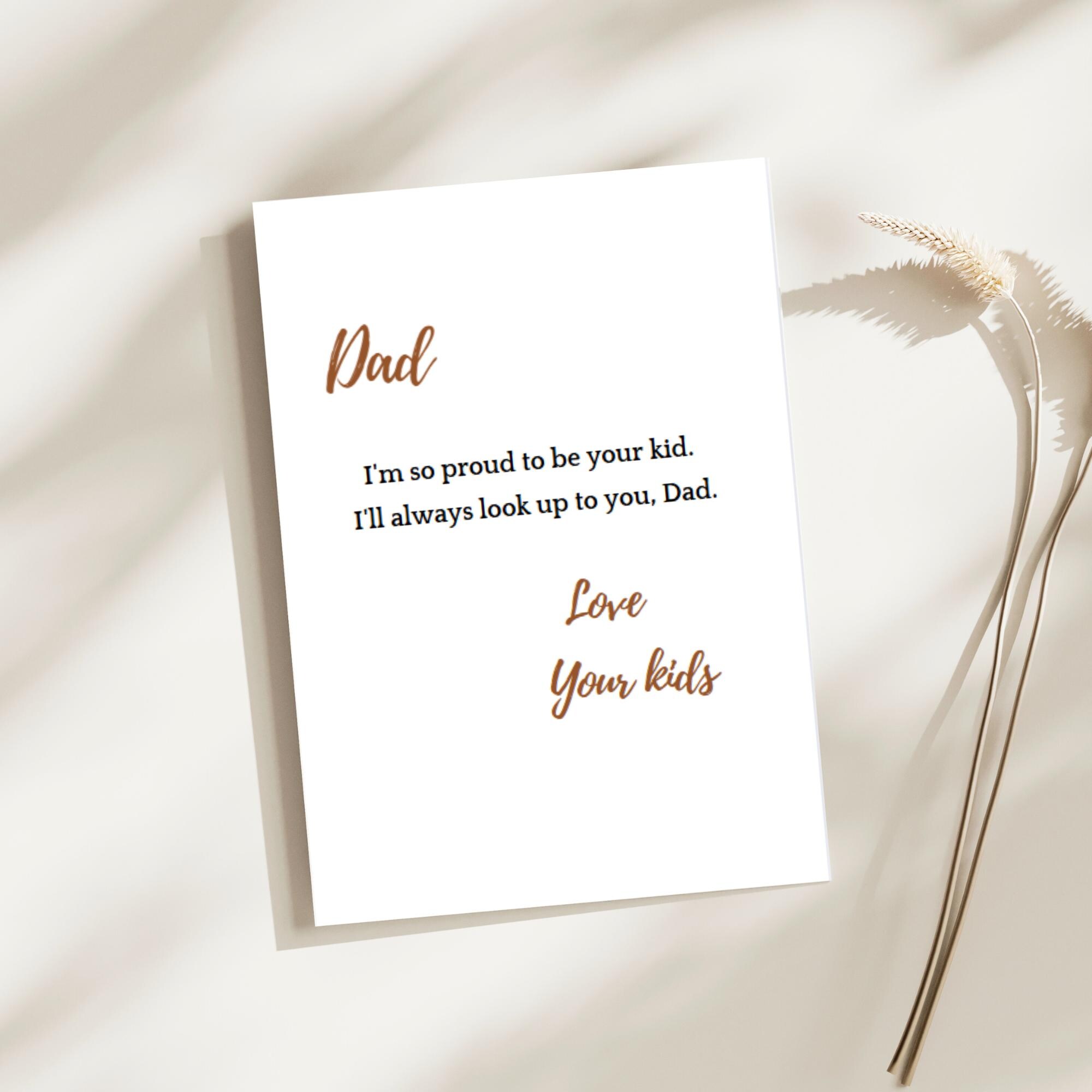 Editable Father's Day Card – Thank You Dad Card – Cute Watercolor ...