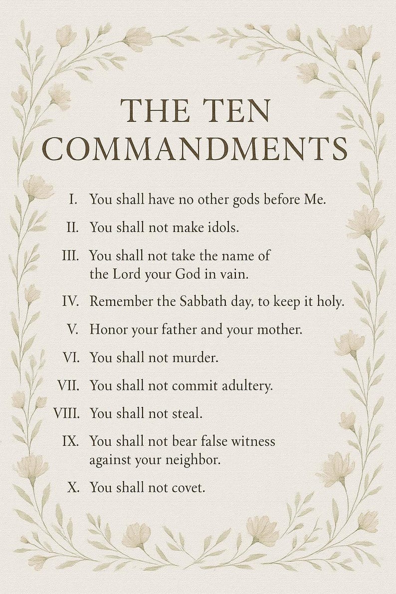 Ten Commandments Printable Wall Art | Christian Scripture Decor ...