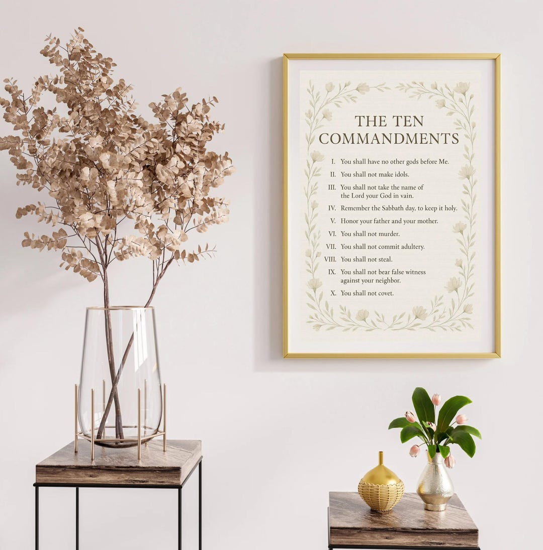 Ten Commandments Printable Wall Art | Christian Scripture Decor ...