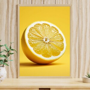 Lemon Art Print Printable Instant Download AI Generated Art Citrus Home ...