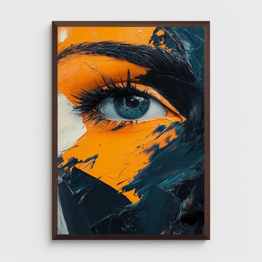 Fiery Gaze: A Digital Oil Painting of the Human Eye | Downloaded ...