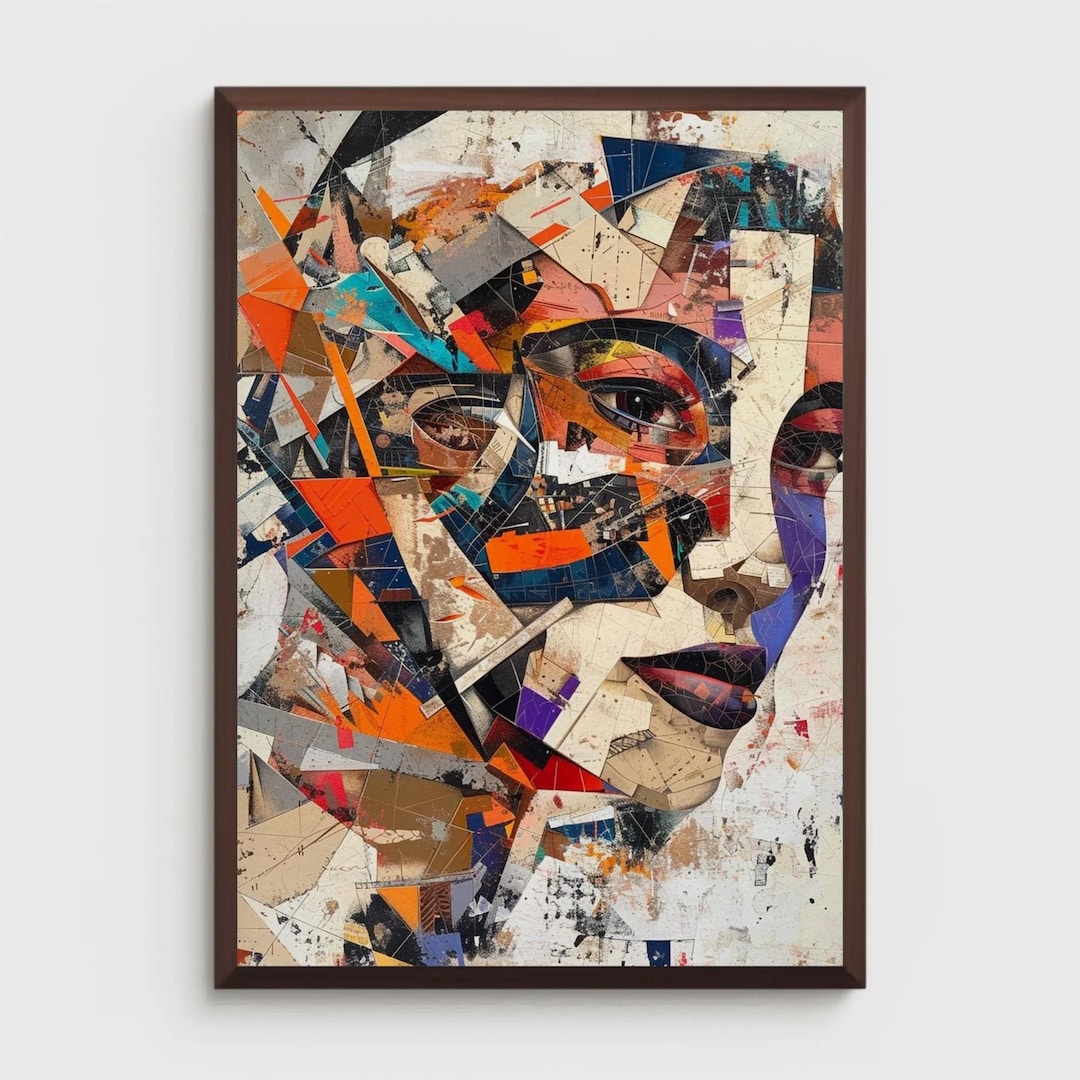 Fragmented Faces: A Modern Exploration of Identity, Digital Print, Wall ...