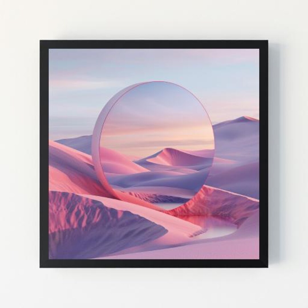 Surreal Desert Mirage - Mystical Digital Wall Art With Pastel Hues and ...