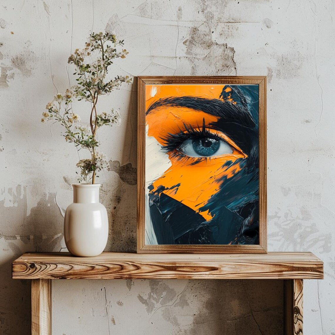Fiery Gaze: A Digital Oil Painting of the Human Eye Downloaded ...