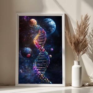 Galactic DNA: A Cosmic Fusion of Stars and Genetics, Creative Wall Art ...
