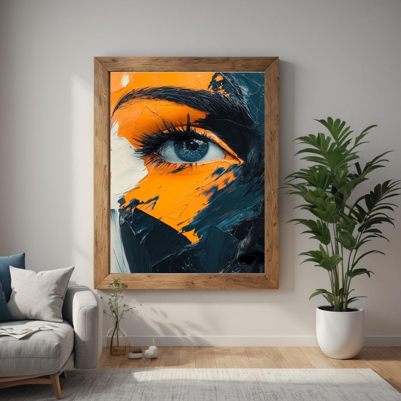 Fiery Gaze: A Digital Oil Painting of the Human Eye Downloaded ...