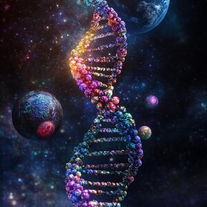 Galactic DNA: A Cosmic Fusion of Stars and Genetics, Creative Wall Art ...