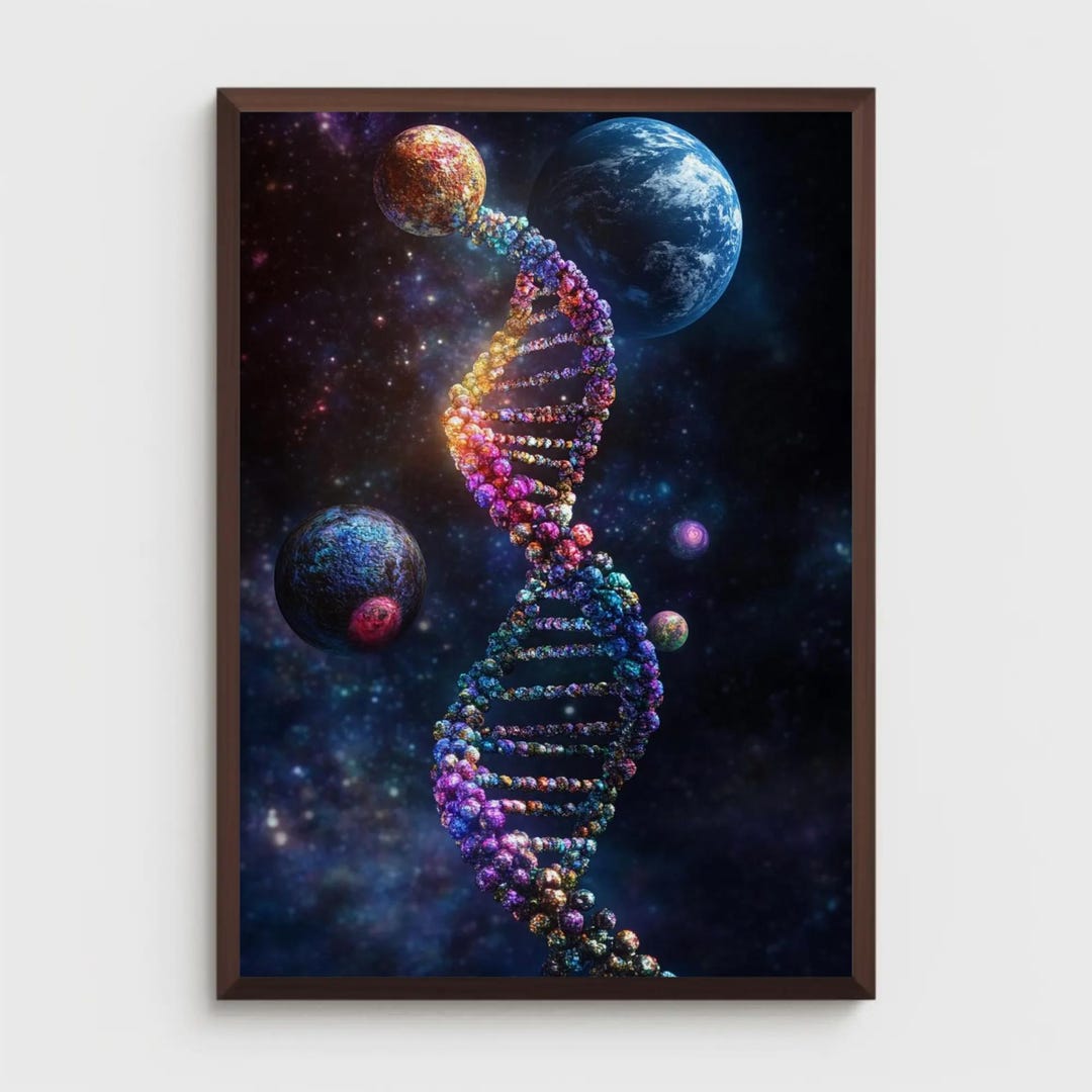 Galactic DNA: A Cosmic Fusion of Stars and Genetics, Creative Wall Art ...