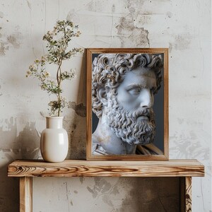Ancient Greek Statue Digital Art Print | Classical Marble Sculpture ...