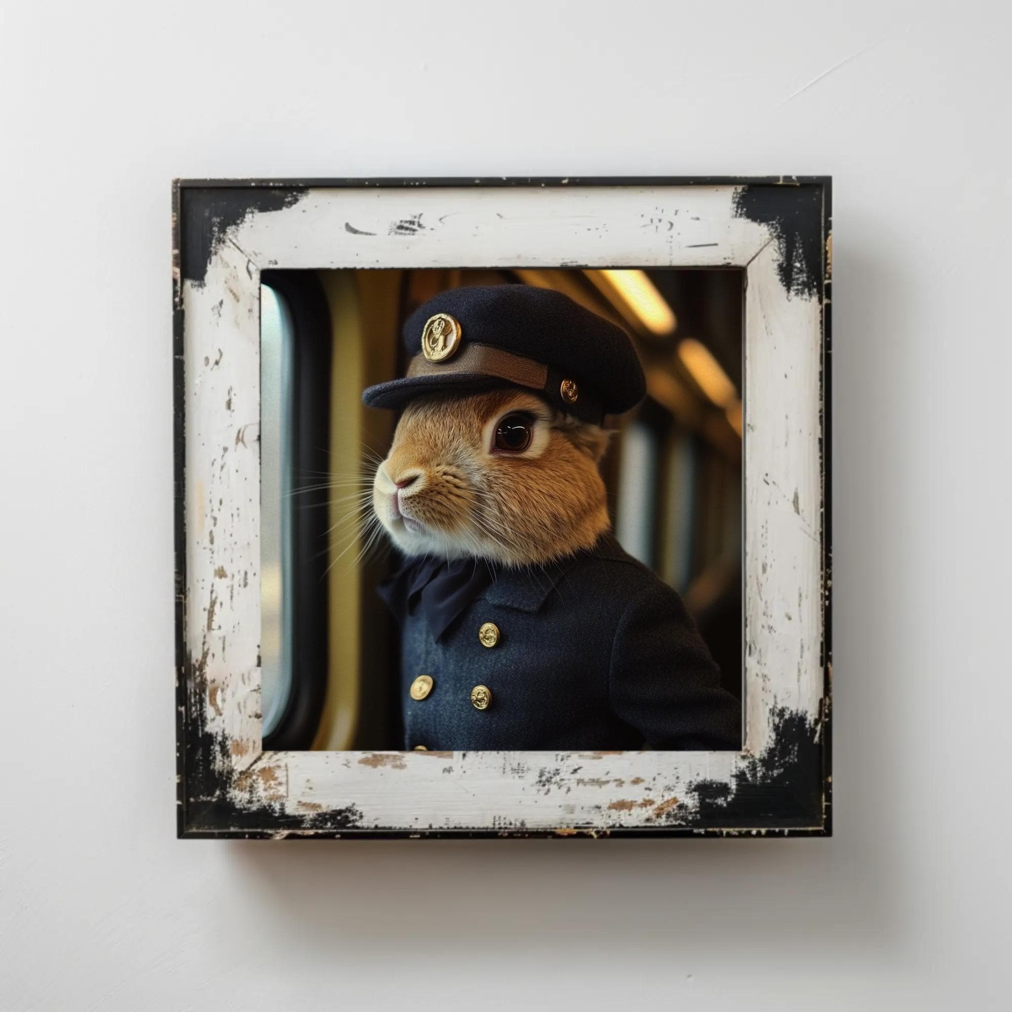 Conductor Bunny: Vintage Train Uniform - Whimsical Digital Printable ...