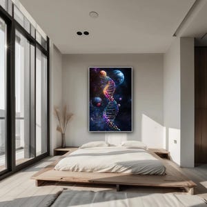 Galactic DNA: A Cosmic Fusion of Stars and Genetics, Printable Wall Art ...