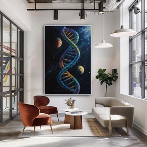 Galactic DNA: A Cosmic Fusion of Stars and Genetics, Printable Wall Art ...