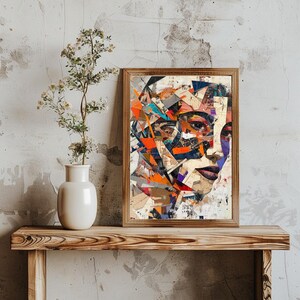 Fragmented Faces: A Modern Exploration of Identity, Digital Print, Wall ...