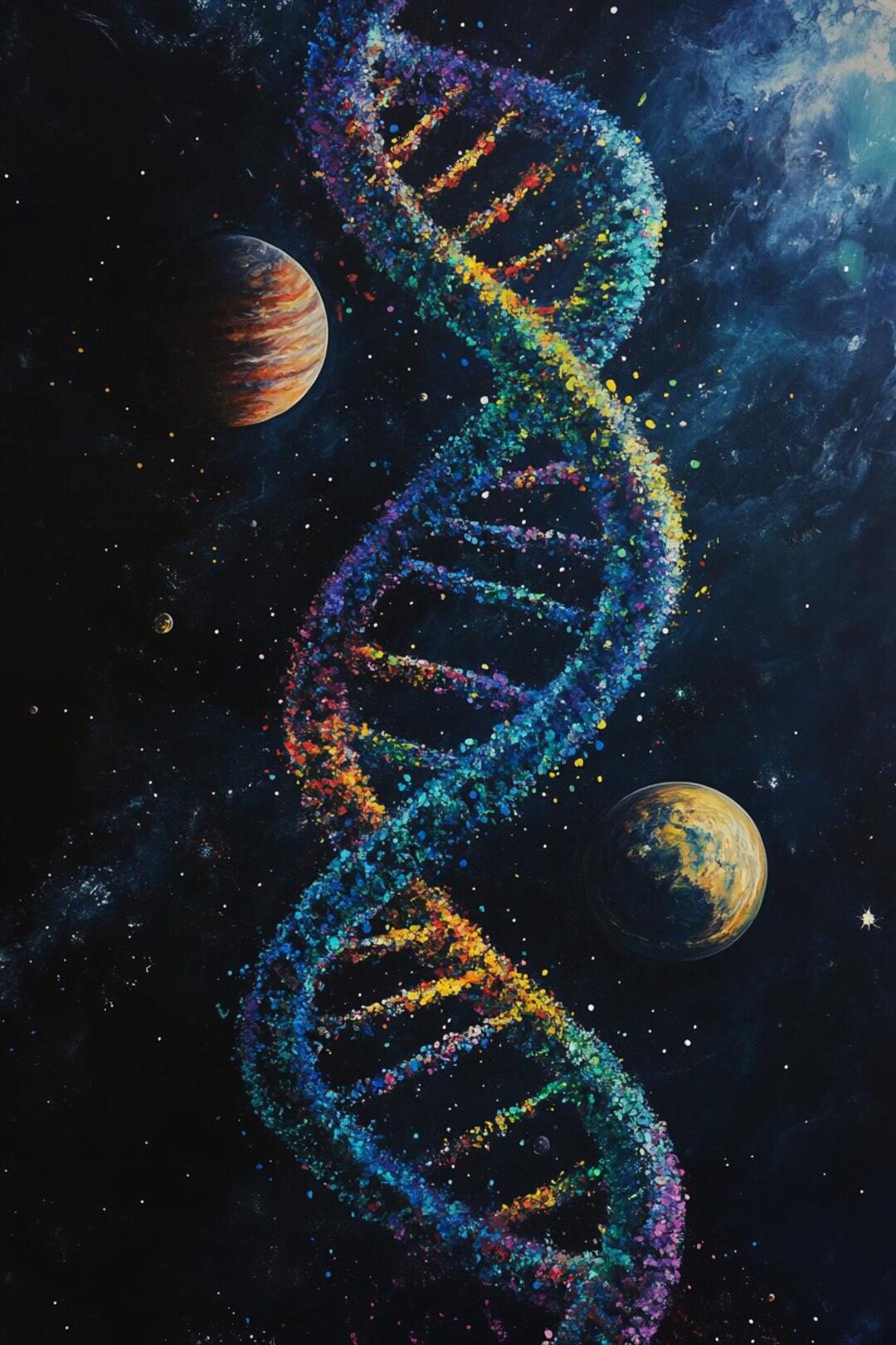 Galactic DNA: A Cosmic Fusion of Stars and Genetics, Printable Wall Art ...