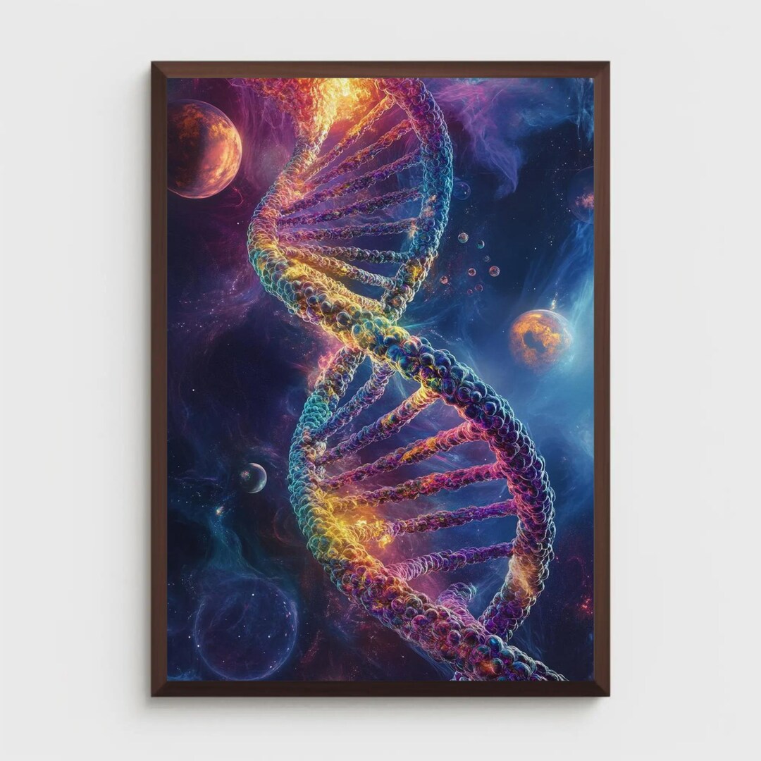 Galactic DNA: Cosmic Fusion of Stars and Genetics, Creative Wall Art ...
