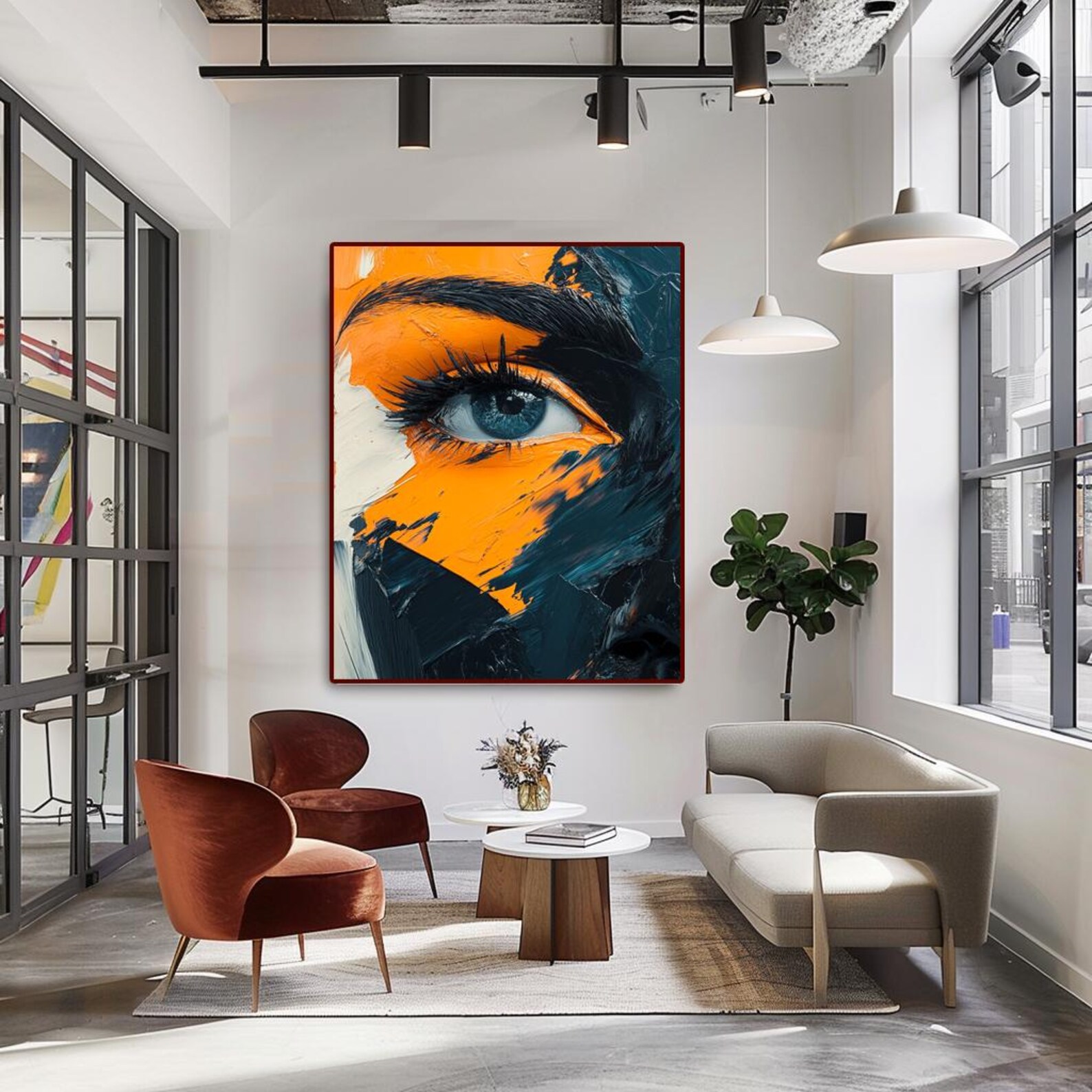 Fiery Gaze: A Digital Oil Painting of the Human Eye Downloaded ...