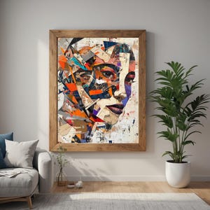 Fragmented Faces: A Modern Exploration of Identity, Digital Print, Wall ...