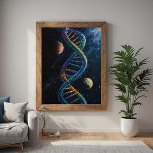 Galactic DNA: A Cosmic Fusion of Stars and Genetics, Printable Wall Art ...