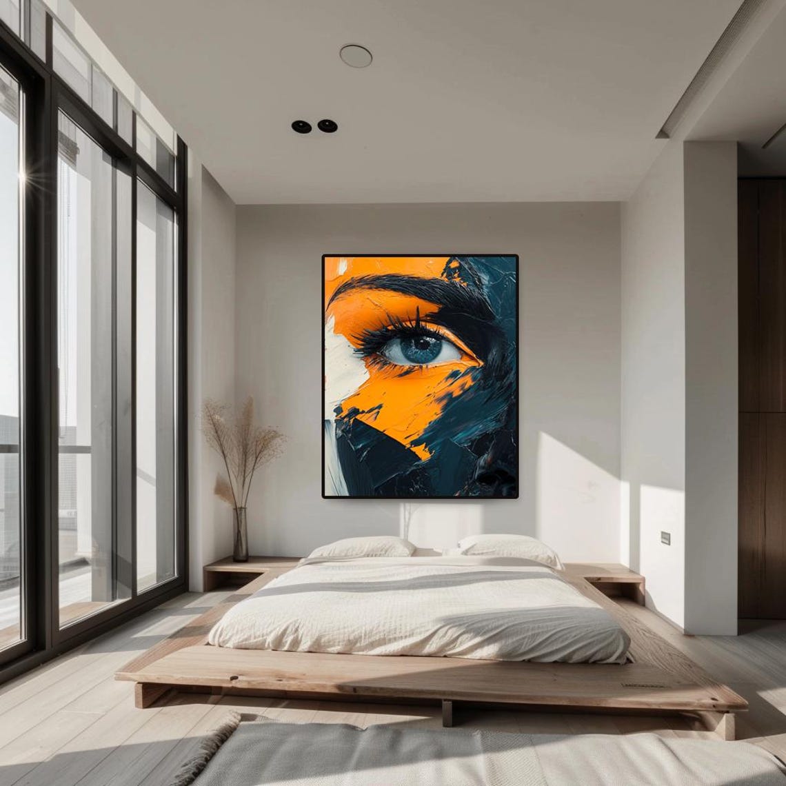 Fiery Gaze: A Digital Oil Painting of the Human Eye Downloaded ...