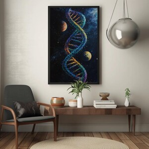 Galactic DNA: A Cosmic Fusion of Stars and Genetics, Printable Wall Art ...