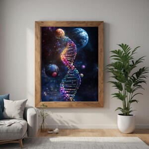 Galactic DNA: A Cosmic Fusion of Stars and Genetics, Creative Wall Art ...
