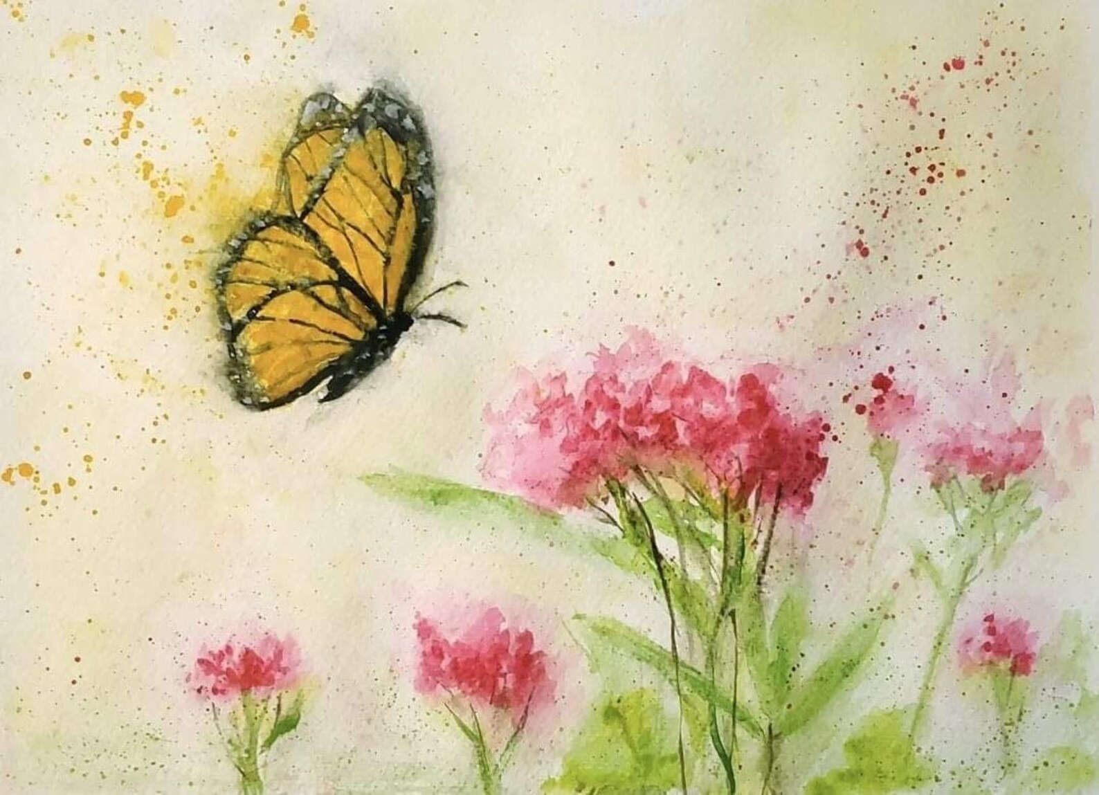 Monarch Butterfly and Milkweed Flowers - Etsy