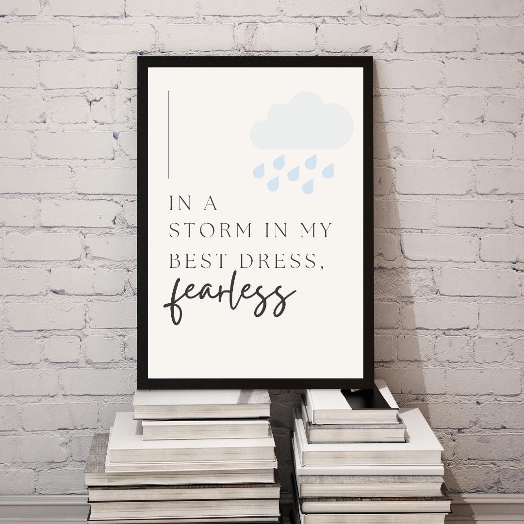 Taylor Swift in a Storm in My Best Dress, Fearless Printable Wall Art ...