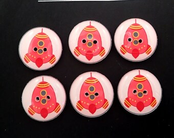 Rocket Buttons | Etsy