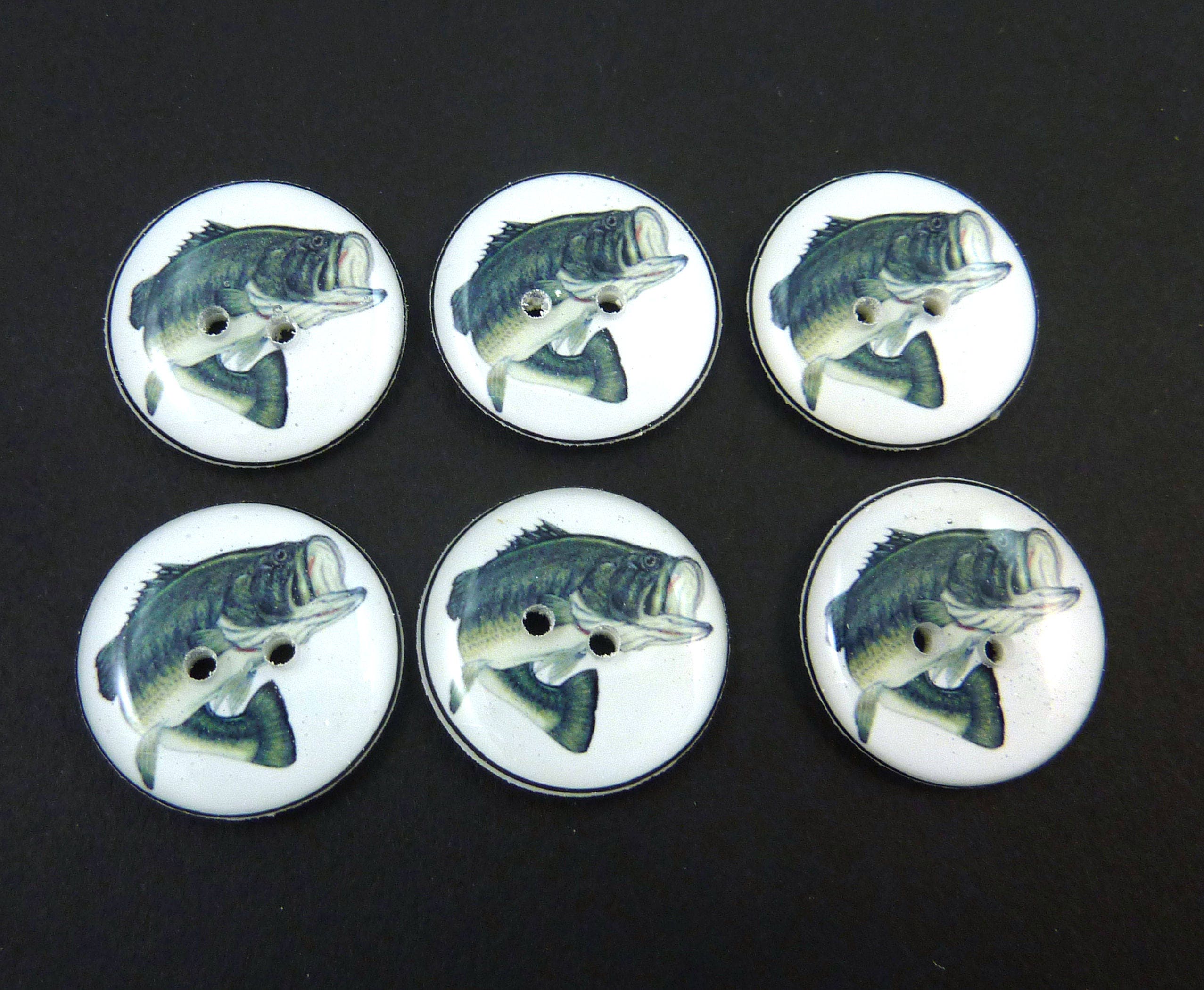 Large Mouth Bass Buttons. Fish Buttons. Realistic Image. | Etsy